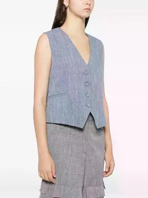 BLAKLACE V-neck Vest - Blue