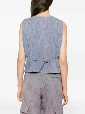 BLAKLACE V-neck Vest - Blue