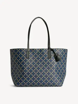 BY MALENE BIRGER Abigail Signature Flower Printed Tote Bag Navy Blazer