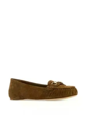 Gucci Suede Loafers With Horsebit Detail - Brown