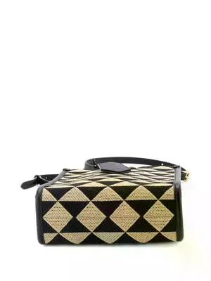 Prada Symbole Shopper Tote Jacquard Mini Crossbody Bag - Black