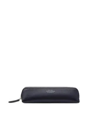 Smythson Panama Zip Pencil Case - Blue