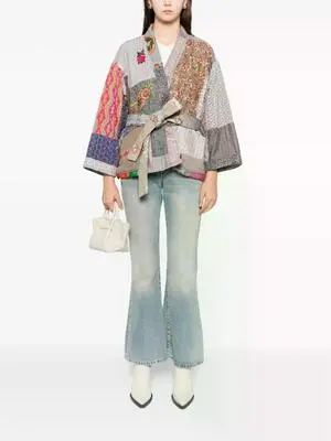 BLAKLACE Patchwork Belted Jacket - Grey