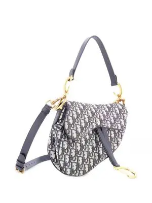Dior Saddle Handbag With Strap Oblique Canvas Medium Shoulder Bag