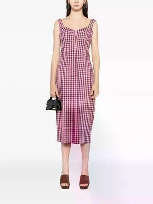 BLAKLACE Straps Checked Dress