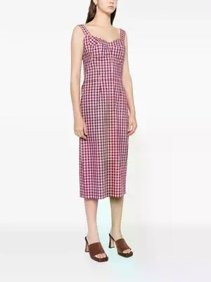 BLAKLACE Straps Checked Dress