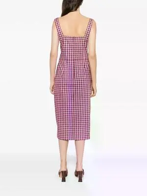 BLAKLACE Straps Checked Dress