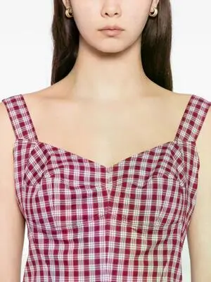 BLAKLACE Straps Checked Dress
