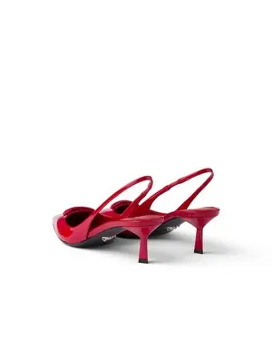 Prada Patent Leather Slingback Pumps - Red