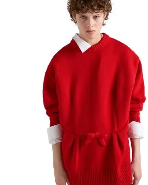 Prada Wool Cardigan With Bow