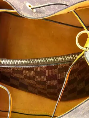 LOUIS VUITTON Neonoe Handbag Damier With Leather Mm Bucket Bag - Brown