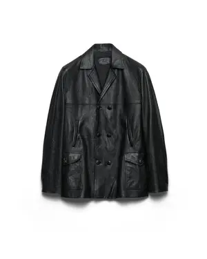 Prada Double-breasted Nappa Leather Caban Jacket