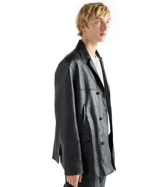 Prada Double-breasted Nappa Leather Caban Jacket