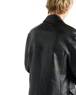 Prada Double-breasted Nappa Leather Caban Jacket