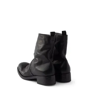 Prada Leather Zip Up Boots