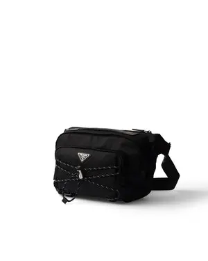 Prada Speedrock Re-nylon And Leather Shoulder Bag - Black