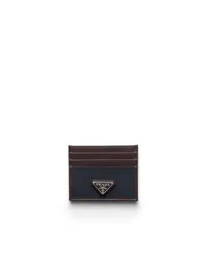 Prada Speedrock Re-nylon And Leather Card Holder - Navy