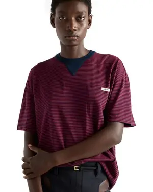 Prada Oversized Striped Jersey T-shirt