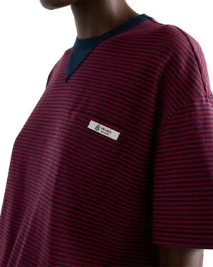 Prada Oversized Striped Jersey T-shirt