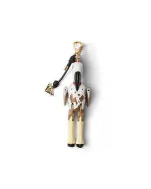Prada Animal Key Ring Charm With Metal Ring - Multicolored