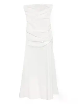 White Ruched Dresses