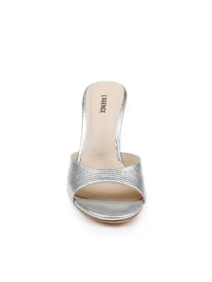 L'Agence Avery Leather Open-toe Mule - Silver Lizard