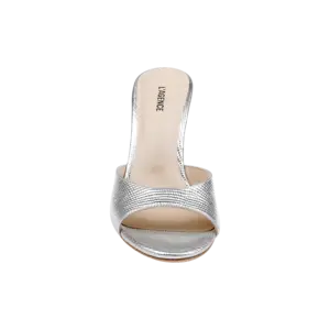 L'Agence Avery Leather Open-toe Mule - Silver Lizard