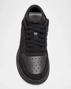 Amiri Crystal Classic Low Leather Sneakers - Black