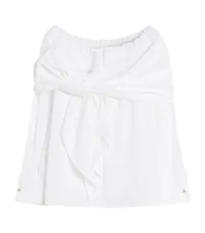 Max Mara Cotton Asymmetrical Bow Blouse