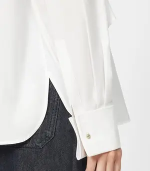 Max Mara Cotton Asymmetrical Bow Blouse