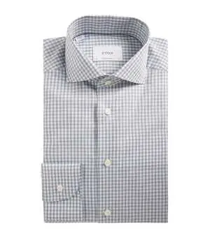 Eton Cotton Twill Melange Check Shirt