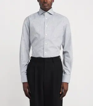 Eton Cotton Twill Melange Check Shirt