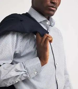 Eton Cotton Twill Melange Check Shirt