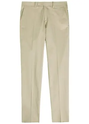LARDINI Tapered-leg Stretch-cotton Trousers