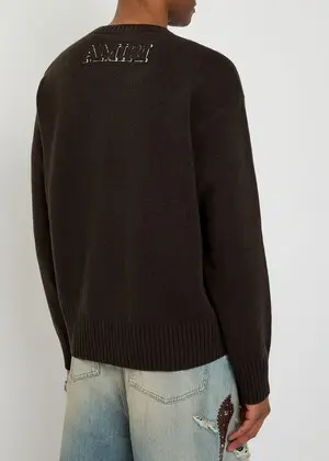 Amiri Logo-appliquéd Wool Jumper - Dark Brown