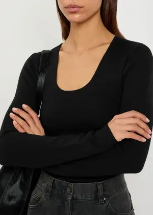 TOTEME Stretch-wool Scoop-neck Top