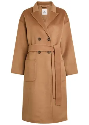 ANINE BING Dylan Belted Wool And Cashmere-blend Coat