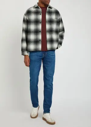 7 For All Mankind Slim Tapered Luxe Performance Jeans - Mid Blu