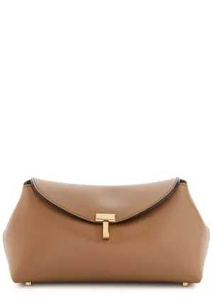 TOTEME T-lock Mini Leather Clutch - Camel