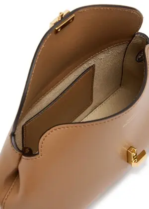 TOTEME T-lock Mini Leather Clutch - Camel
