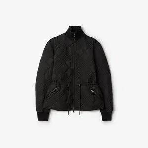 Burberry Micro Check-stitch Nylon Wakerley Jacket - Black