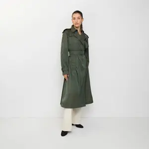Burberry Long Nylon Hooded Trench Coat