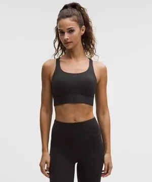 Lululemon Energy Longline Bra Medium Support B-d Cups Evolve - Black