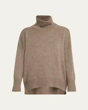 LISA YANG Heidi Turtleneck Cashmere Sweater - Truffle
