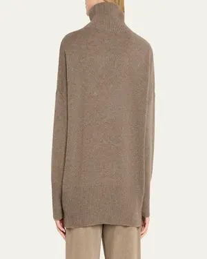 LISA YANG Heidi Turtleneck Cashmere Sweater - Truffle