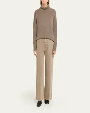 LISA YANG Heidi Turtleneck Cashmere Sweater - Truffle