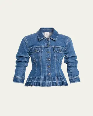 Cinq À Sept Gina Cinched Denim Jacket - Saphir