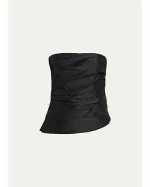 Simkhai Emerson Ruched Bustier - Black