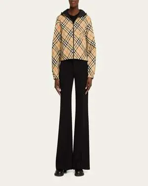 Burberry Reversible Check Crop Zip Jacket