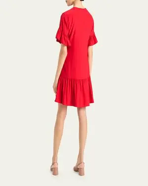Cinq À Sept Leilah Ruffle-trimmed Mini Dress